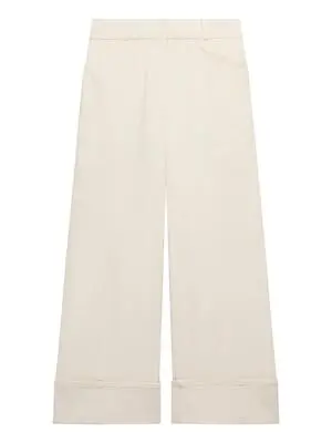 Another Tomorrow Denim Cuff Pant - Ecru