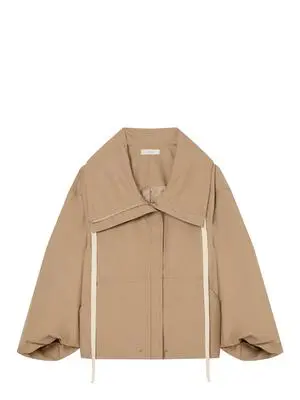 Co Rolled Collar Jacket - Camel