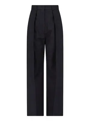 Victoria Beckham Tailored Wool Pants - Gray