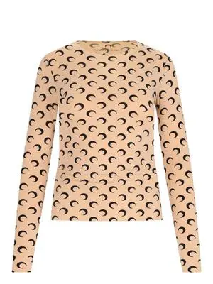 MARINE SERRE Top Logo "moon - Cream