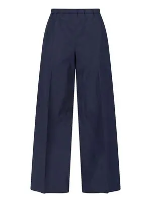 Rick Owens Wide Cotton Pants Blue