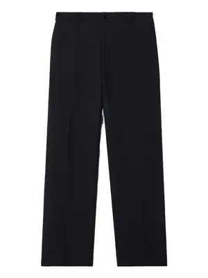 Burberry Cotton Linen Tailored Trousers - Navy