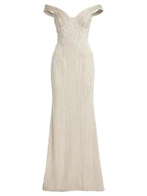GAURAV GUPTA Embellished Sculpted Gown - White
