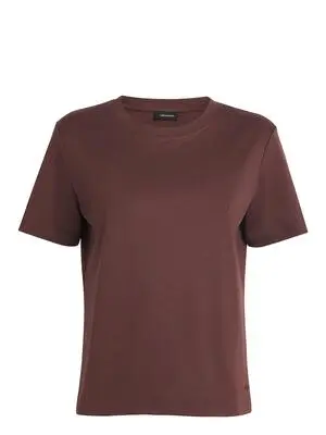 YVES SALOMON Pima Cotton-silk Interlock T-shirt - Red