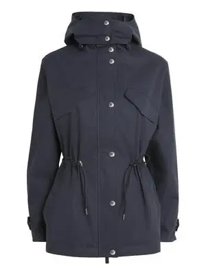 YVES SALOMON Cotton-blend Waterproof Hooded Parka - Blue