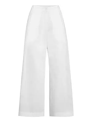 Brunello Cucinelli Cotton Pleated Wide-leg Trousers - White