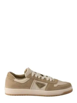 Prada Suede And Re-nylon Downtown Sneakers - Neutral