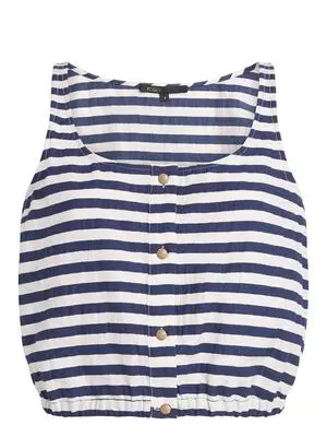 Maje Breton Stripe Tank Top White