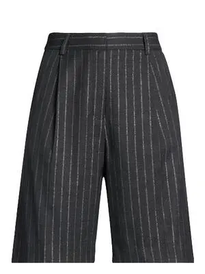 Karl Lagerfeld Pinstriped Tailored Bermuda Shorts - Charcoal