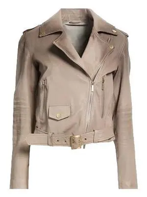 Armani Exchange Leather Biker Jacket - Grey