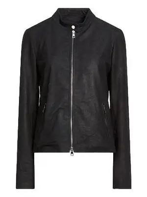 STREET LEATHERS Midnight Leather Biker Jacket - Blue