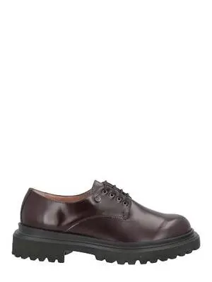 POLLINI Lace-up Glossed-leather Derby Shoes - Red
