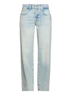 7 For All Mankind Light Wash Straight Leg Jeans - Blue