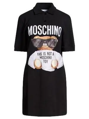 Moschino Mini Dress With Appliqués - Black