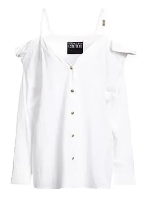 Versace Off-the-shoulder Viscose Linen Shirt - White