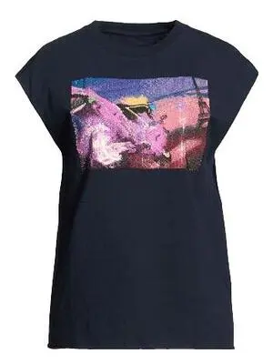 ZADIG&VOLTAIRE ZADIG & VOLTAIRE Midnight Cotton T-shirt With Crystal Embellishments
