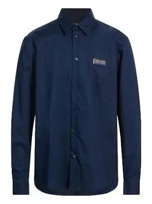 Versace Man Shirt White Size 38 Cotton Navy