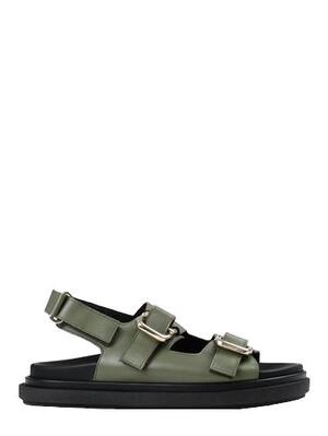 ALOHAS ALOHAS Military Green Leather Slingback Sandals Military Green