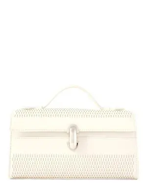 Savette Symmetry Laser-cut Leather Pochette - White