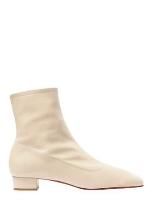 By Far Leather Ankle Boots - Ivory