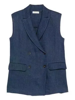 Antonelli Firenze Double-breasted Sleeveless Blazer - Blue