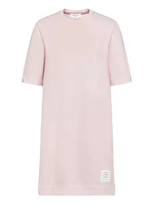 Thom Browne Overdyed 4-bar Jersey T-shirt Dress - Pink