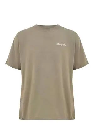 FAMILY FIRST Logo-embroidered T-shirt - Neutrals