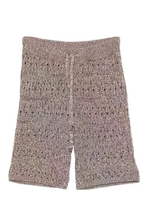 ROBERTO COLLINA Open-knit Drawstring Shorts - Purple