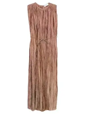 ROBERTO COLLINA Ruched Tie Dress - Brown