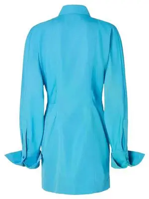 Fendi Buttoned Collared Dress Blue