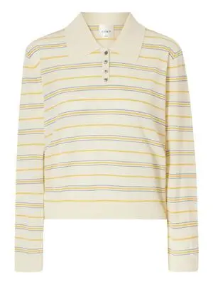 LESET James Striped Merino Wool Polo Shirt - Yellow