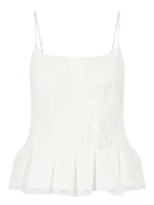 Magda Butrym Crocheted Cotton Corset Top - White