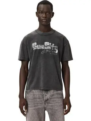ALLSAINTS Sun City Short Sleeve Boxy Graphic T-shirt - Black