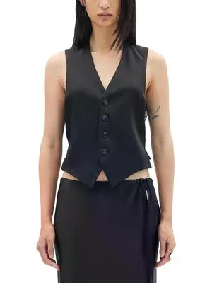 ANN DEMEULEMEESTER Tiuku V-neck Buttoned Waistcoat - Black