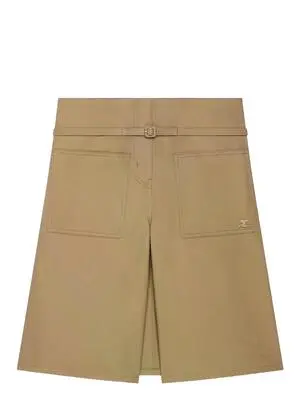 COURREGES Belted A-line Shorts - Neutrals