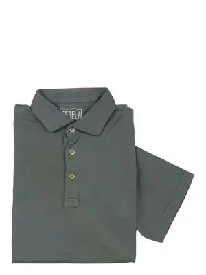 Fedeli Short-sleeved Cotton Polo Shirt - Green
