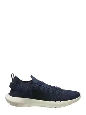 BOSS Motion Sneakers With Knitted Uppers And Suede Trims - Blue