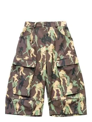 SPENCER BADU Camouflage Cargo Shorts - Brown