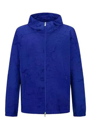 Herno Water Jacquard Hooded Jacket - Blue