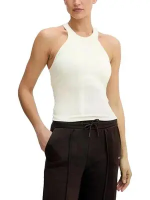 Guess Ribbed Racerback Tank Top - White