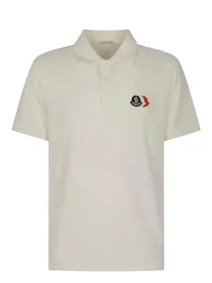 Moncler Logo-patch Piqué Polo Shirt - Neutrals