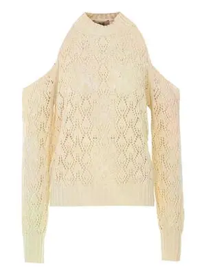 ANIYE BY Cut-Out Diamond Pattern Sweater Neutrals