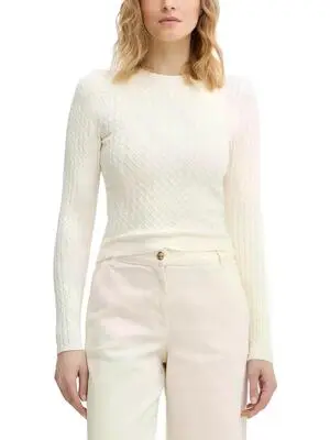Guess Crew-neck Patterned Sweater - Neutrals