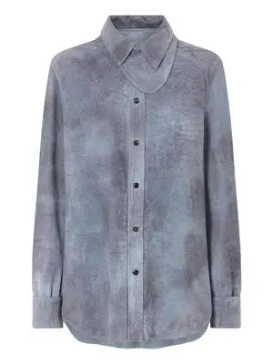 Bottega Veneta Suede Shirt - Blue