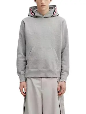 A BATHING APE Shark-print Cotton Hoodie - Grey