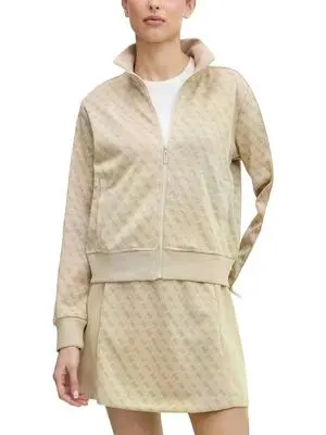 Guess Monogrammed Zip-up Sweatshirt - Neutrals