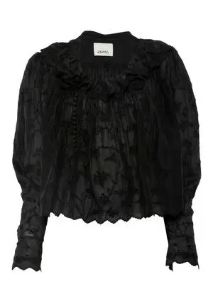 Isabel Marant Étoile Zelly Ruffled Floral Blouse - Black