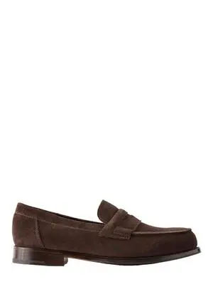 Grenson Epsom Suede Penny Loafers - Brown