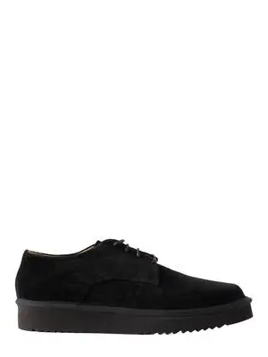 Grenson Byron Webbing-trimmed Suede Derby Shoes - Black