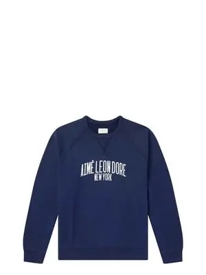 Aimé Leon Dore Logo-print Cotton-blend Jersey Sweatshirt - Blue